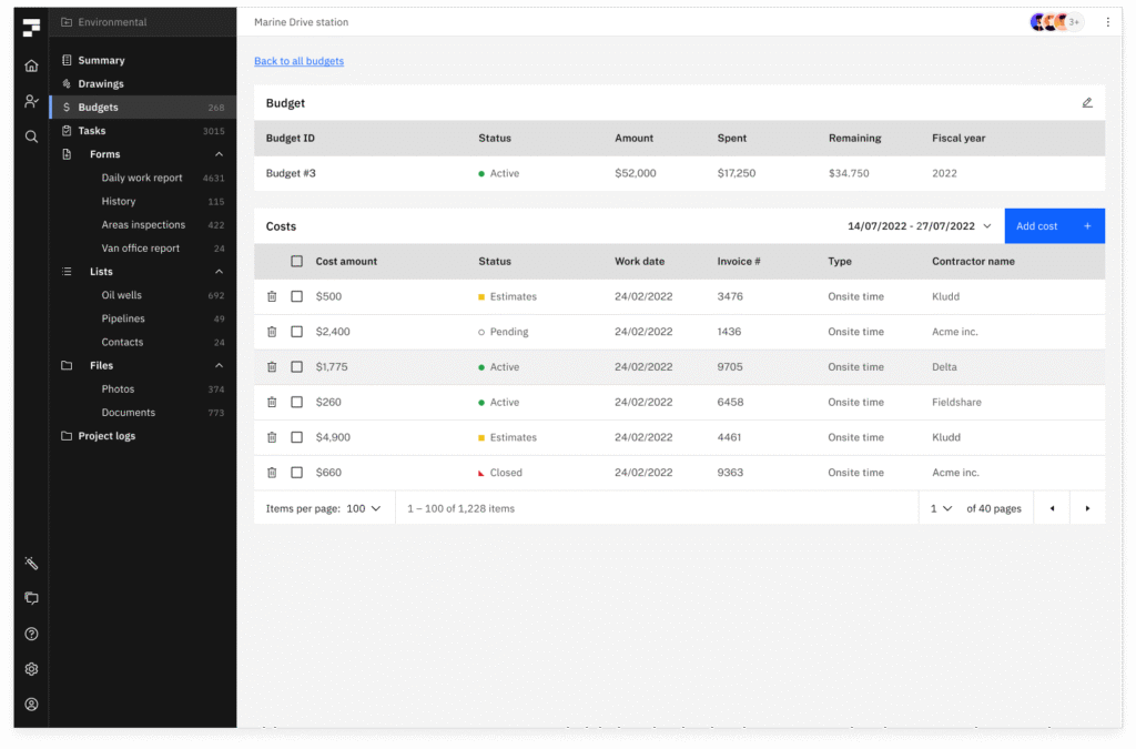 Cost Tracking Software for Field Operations | Fieldshare